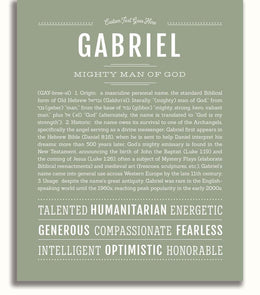 Gabriel Personalized Name Meaning Art Prints – Name Stories