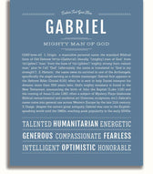 Gabriel Personalized Name Meaning Art Prints – Name Stories