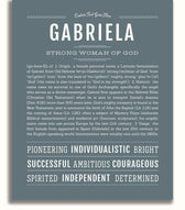 Gabriela Personalized Name Meaning Art Prints – Name Stories