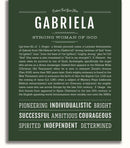 Gabriela Personalized Name Meaning Art Prints – Name Stories