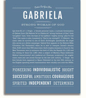 Gabriela Personalized Name Meaning Art Prints – Name Stories