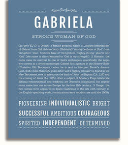 Gabriela Personalized Name Meaning Art Prints – Name Stories