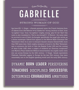 Gabrielle Personalized Name Meaning Art Prints – Name Stories