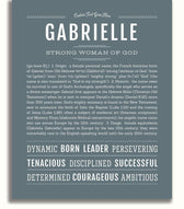 Gabrielle Personalized Name Meaning Art Prints – Name Stories