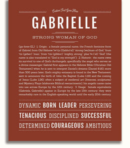 Gabrielle Personalized Name Meaning Art Prints – Name Stories
