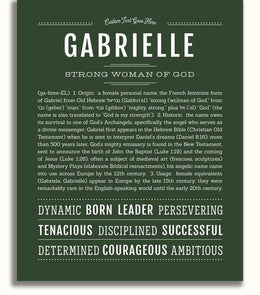 Gabrielle | Name Art Print – Name Stories