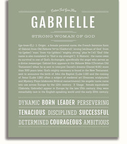 Gabrielle Personalized Name Meaning Art Prints – Name Stories