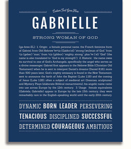 Gabrielle Personalized Name Meaning Art Prints – Name Stories