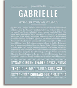Gabrielle Personalized Name Meaning Art Prints – Name Stories