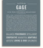 Gage | Name Art Print – Name Stories