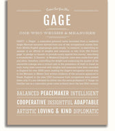 Gage | Name Art Print – Name Stories