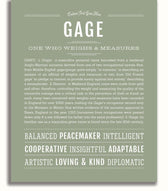Gage | Name Art Print – Name Stories