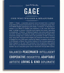 Gage | Name Art Print – Name Stories