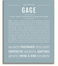 Gage | Name Art Print – Name Stories