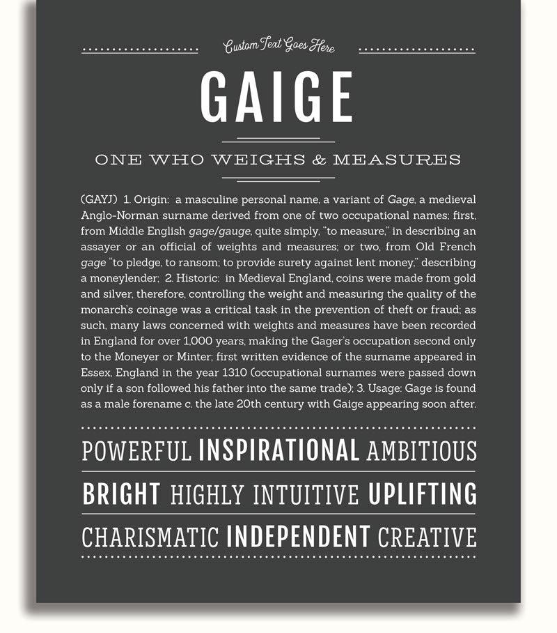 Gaige | Name Art Print – Name Stories