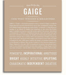 Gaige | Name Art Print – Name Stories
