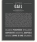 Gail Personalized Name Meaning Art Prints – Name Stories