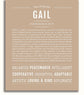 Gail Personalized Name Meaning Art Prints – Name Stories