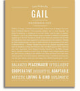 Gail Personalized Name Meaning Art Prints – Name Stories