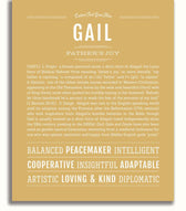 Gail Personalized Name Meaning Art Prints – Name Stories