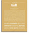 Gail Personalized Name Meaning Art Prints – Name Stories