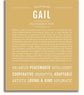 Gail Personalized Name Meaning Art Prints – Name Stories
