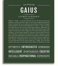 Gaius Personalized Name Meaning Art Prints – Name Stories