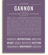 Gannon Personalized Name Meaning Art Prints – Name Stories