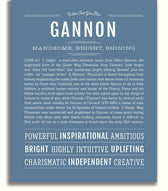 Gannon Personalized Name Meaning Art Prints – Name Stories
