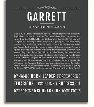 Garrett | Name Art Print – Name Stories