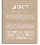 Garrett Personalized Name Meaning Art Prints – Name Stories