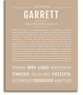 Garrett Personalized Name Meaning Art Prints – Name Stories