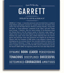 Garrett Personalized Name Meaning Art Prints – Name Stories