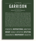 Garrison Personalized Name Meaning Art Prints – Name Stories