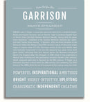 Garrison Personalized Name Meaning Art Prints – Name Stories