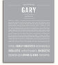 Gary Personalized Name Meaning Art Prints – Name Stories