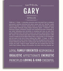 Gary Personalized Name Meaning Art Prints – Name Stories