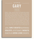 Gary Personalized Name Meaning Art Prints – Name Stories