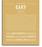 Gary Personalized Name Meaning Art Prints – Name Stories