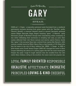 Gary | Name Art Print – Name Stories