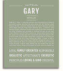 Gary Personalized Name Meaning Art Prints – Name Stories