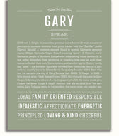 Gary Personalized Name Meaning Art Prints – Name Stories