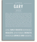 Gary Personalized Name Meaning Art Prints – Name Stories