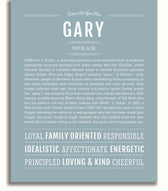 Gary Personalized Name Meaning Art Prints – Name Stories
