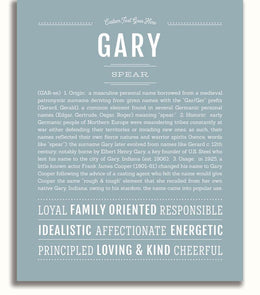 Gary | Name Art Print – Name Stories