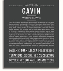 Gavin | Name Art Print – Name Stories