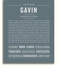 Gavin Personalized Name Meaning Art Prints – Name Stories