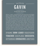 Gavin Personalized Name Meaning Art Prints – Name Stories