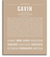 Gavin Personalized Name Meaning Art Prints – Name Stories