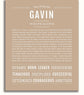 Gavin Personalized Name Meaning Art Prints – Name Stories